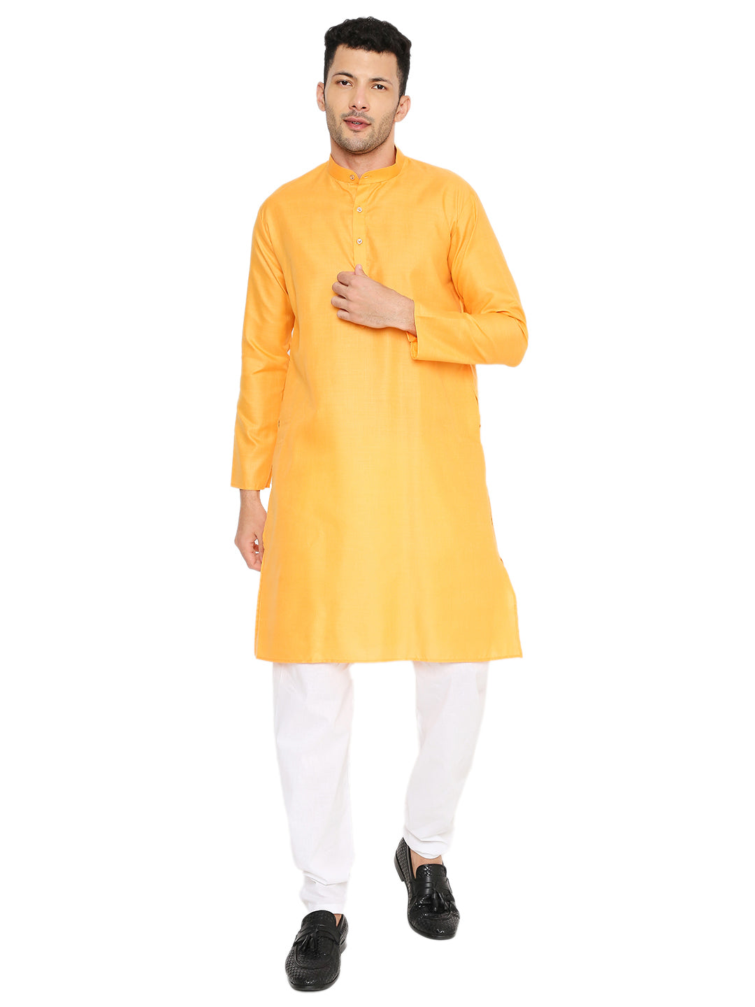Golden Yellow Plain Kurta Set (1141)